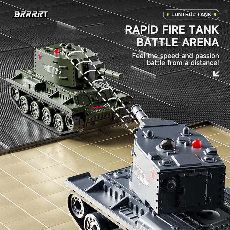 1/64 Mini RC Tank with Infrared Combat and Rotating Turret – BRRRRT