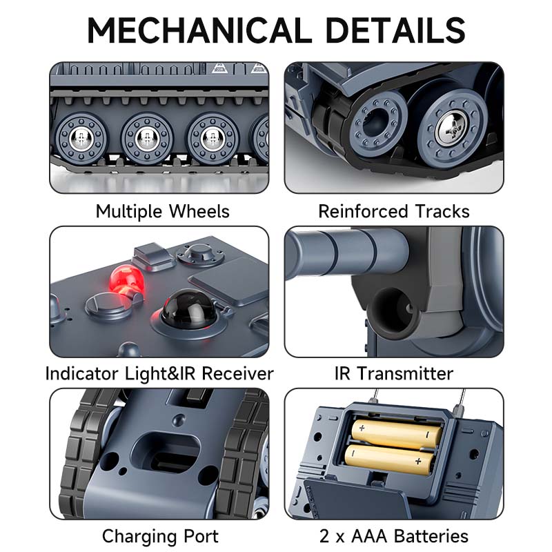 1/64 Mini RC Tank with Infrared Combat and Rotating Turret – BRRRRT