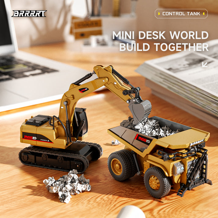 1/64 Mini RC Excavator & Dump Truck Toy Set – BRRRRT